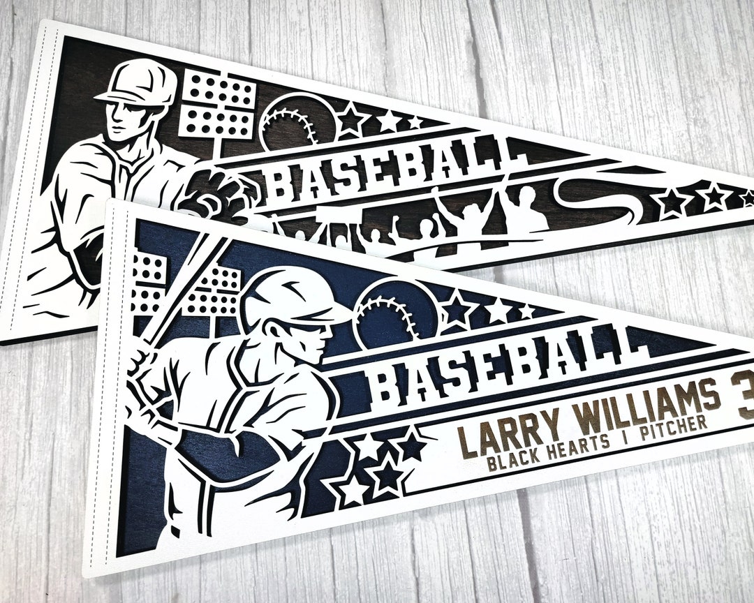 Baseball Sports Pennant | Wood Sport Pennant | Baseball Pennant ...