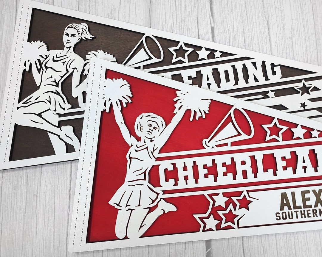 Cheerleading Sports Pennant | Wood Sport Pennant | Cheerleading Pennant ...