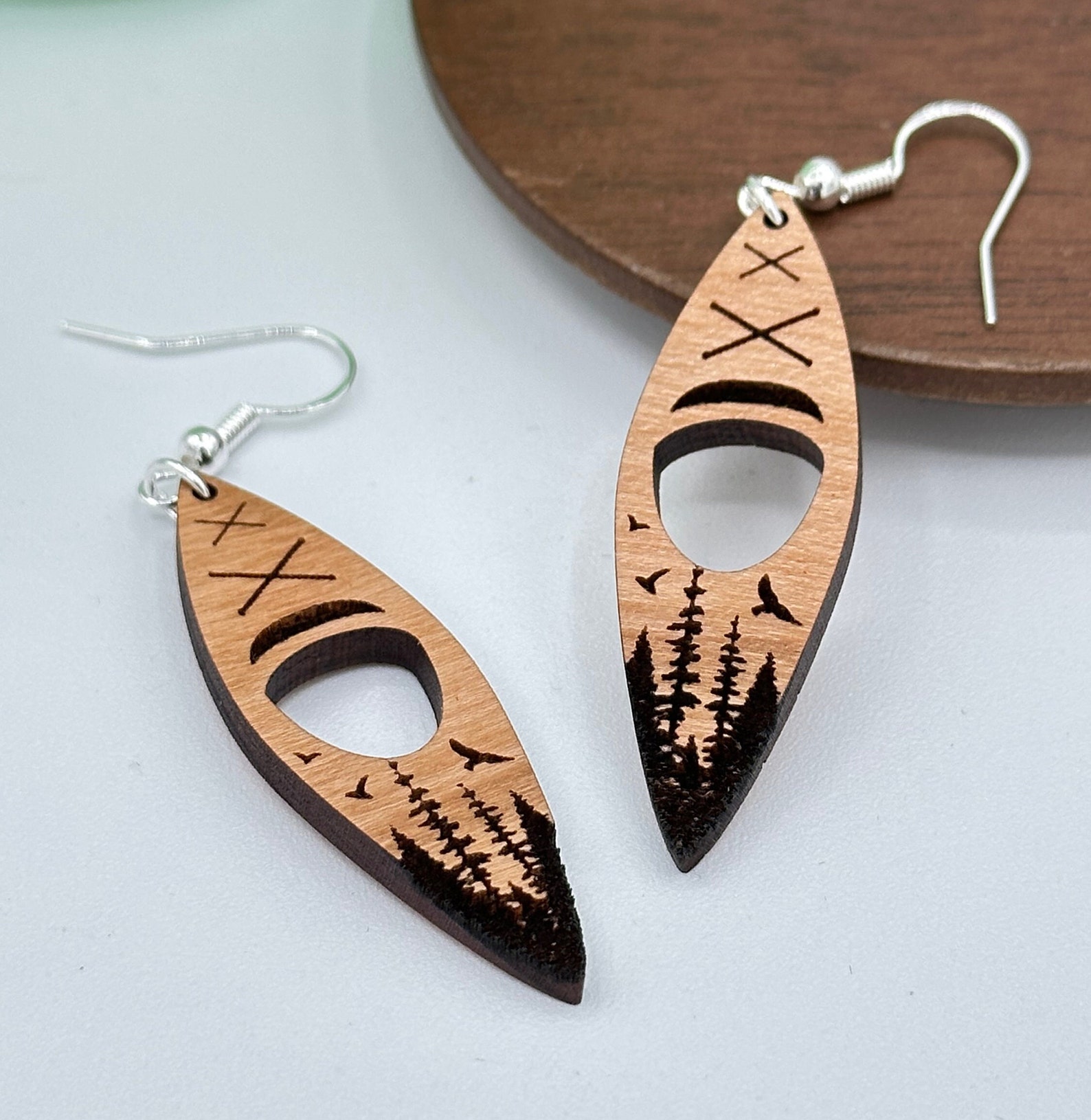 Wood Kayak Earrings | Forest Kayak Earrings | Adventure Soul Earring ...