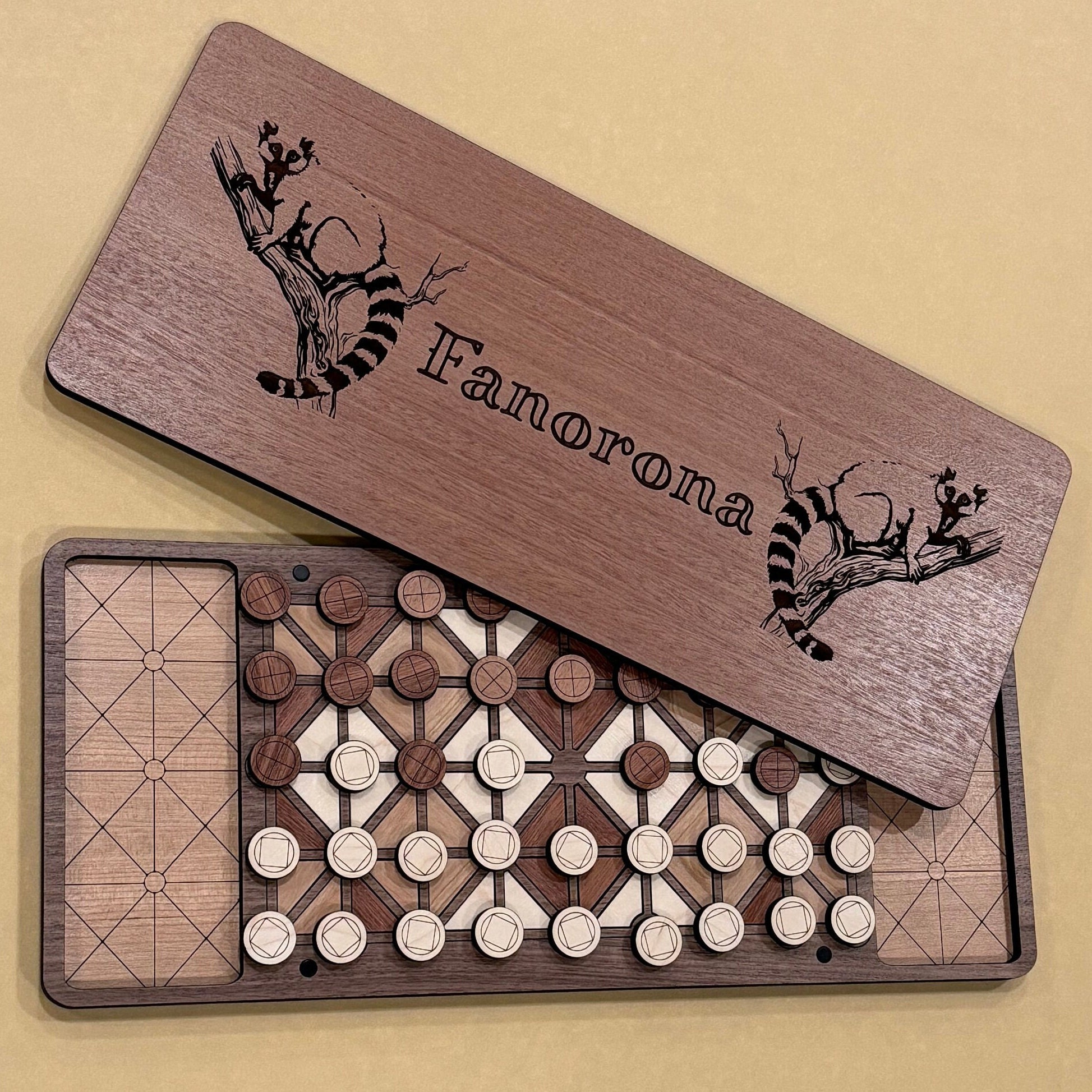 Fanorona Game | Wood Fanorona Boardgame | Wood Strategy Boardgame - Etsy