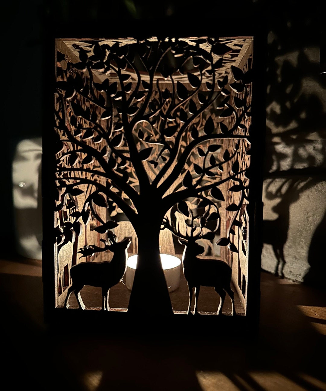 Woodland Deer Shadowcaster Lantern: Tea Light Holder - Etsy