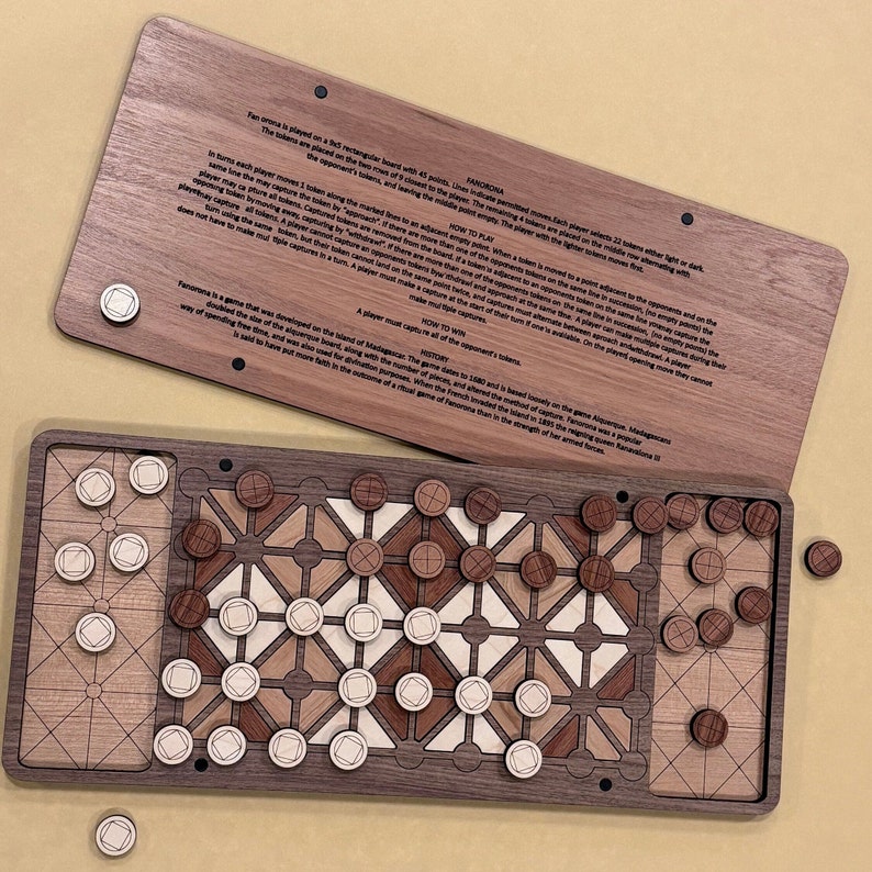 Fanorona Game | Wood Fanorona Boardgame | Wood Strategy Boardgame - Etsy