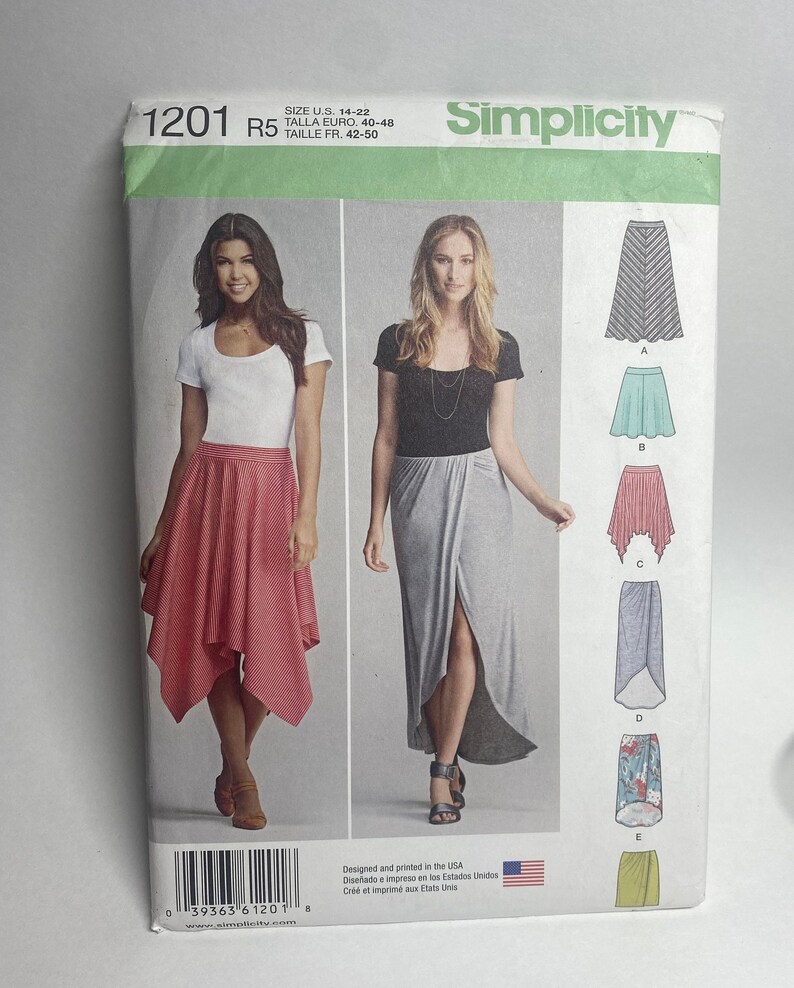 Simplicity Sewing Pattern 1201 Plus Sized Skirt Patterns. Size 14-22 ...