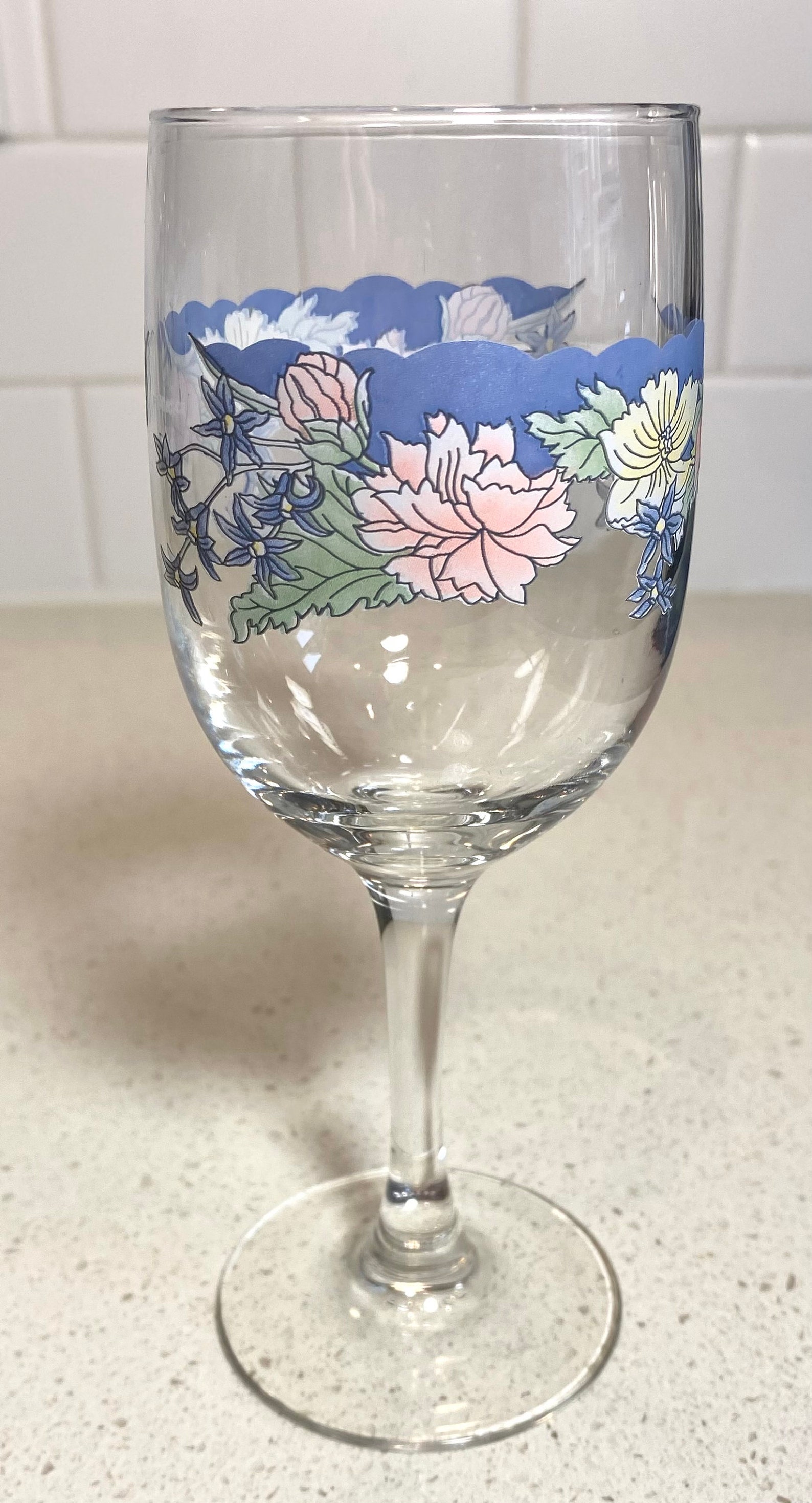 Set of 6 Wine Glasses by Arcopal Luminarc - Florine Pattern - Etsy