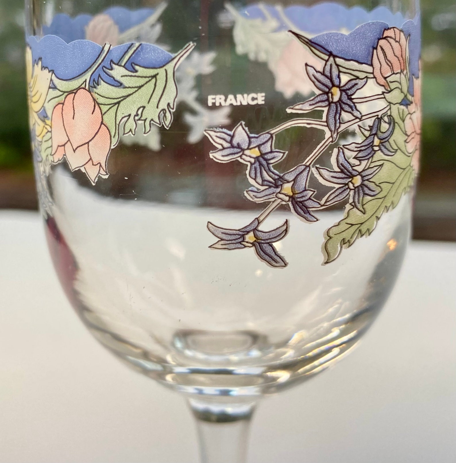 Set of 6 Wine Glasses by Arcopal Luminarc - Florine Pattern - Etsy