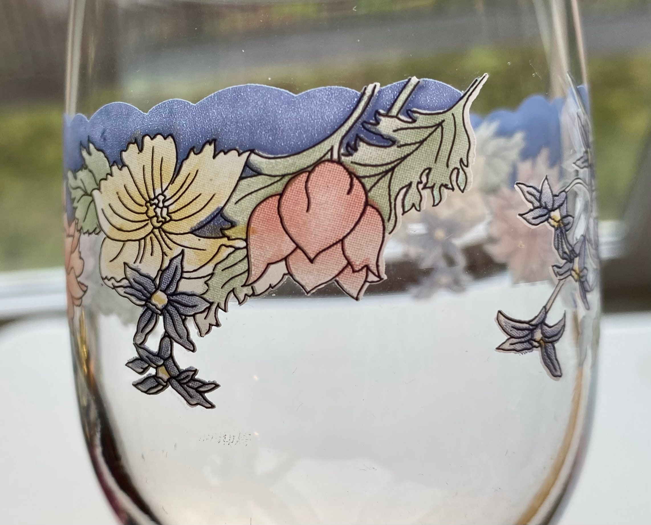 Set of 6 Wine Glasses by Arcopal Luminarc - Florine Pattern - Etsy