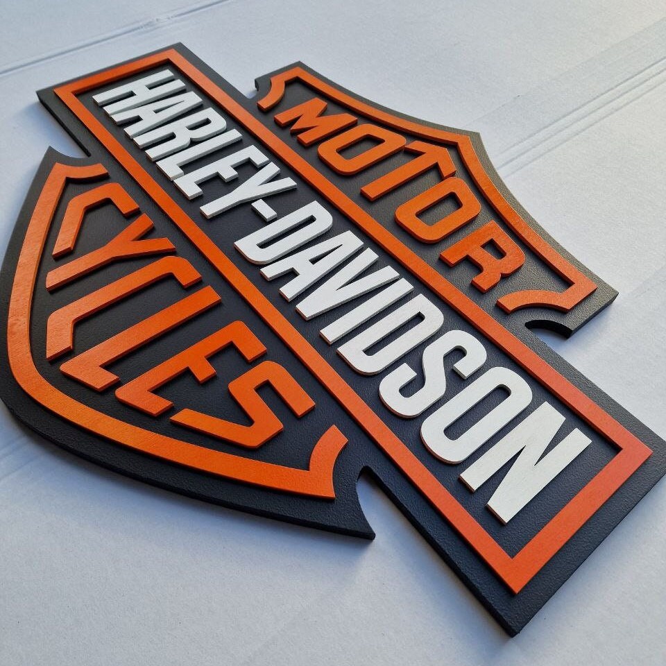Harley Davidson Wall Sign, Harley-davidson Logo 3D Wall Sign, Harley ...