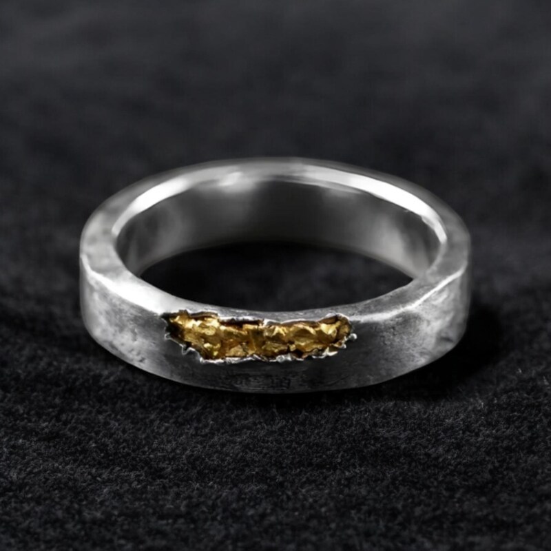 Rustic Silver Ring - Etsy