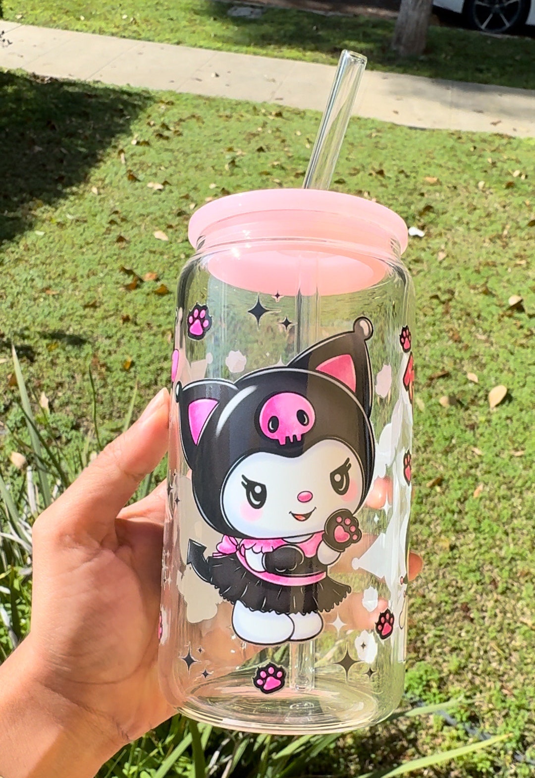 Kuromi Glass Cup - Etsy