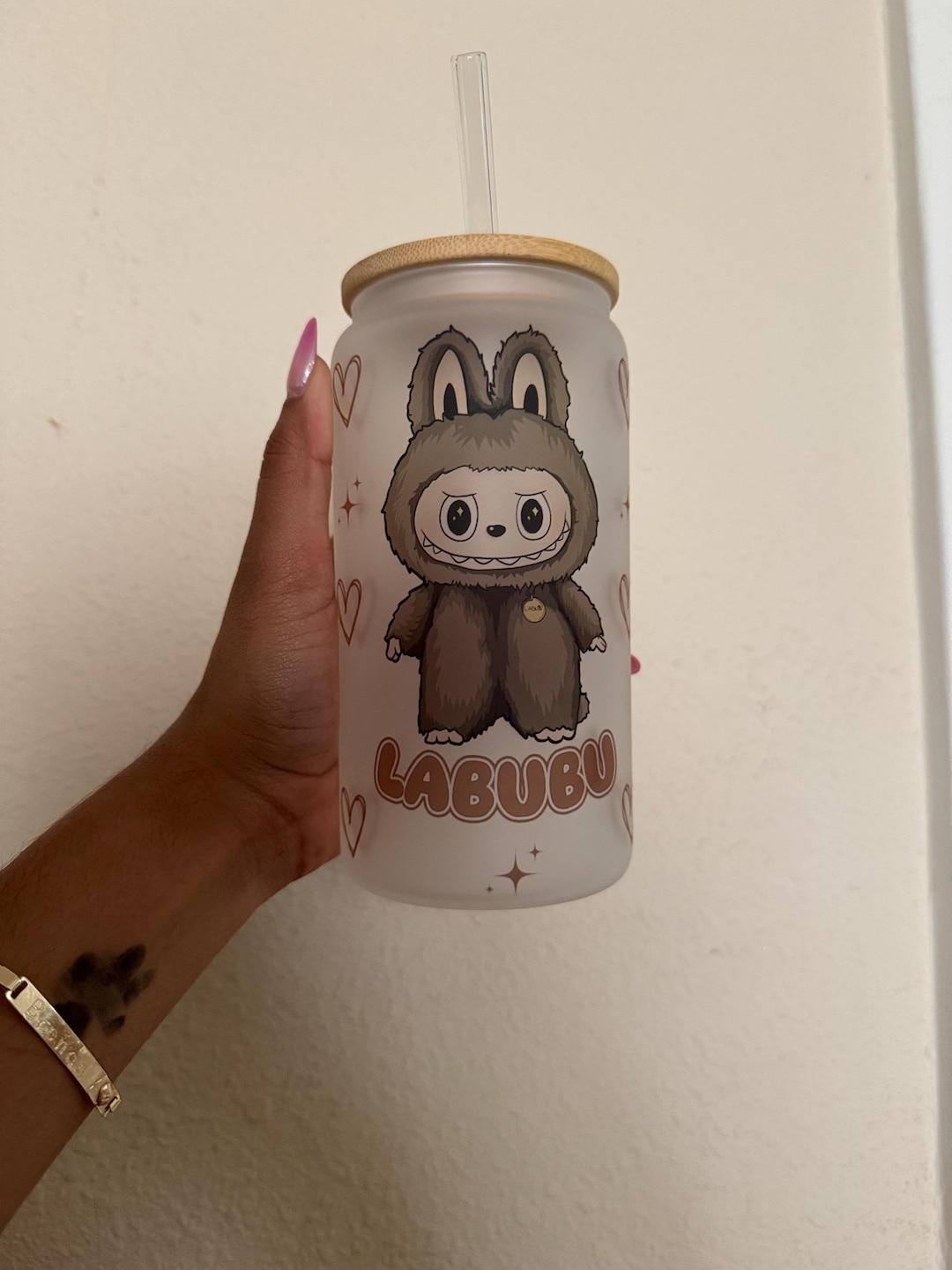 Labubu Glass Cup - Etsy