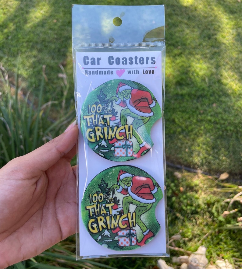 Grinch Car Coasters - Etsy