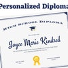 Printable School Diploma Middle School High School Certificate Eighth ...