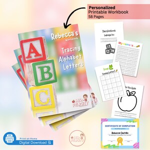 Printable Personalized Workbook Name and Alphabet Letters Tracing ...