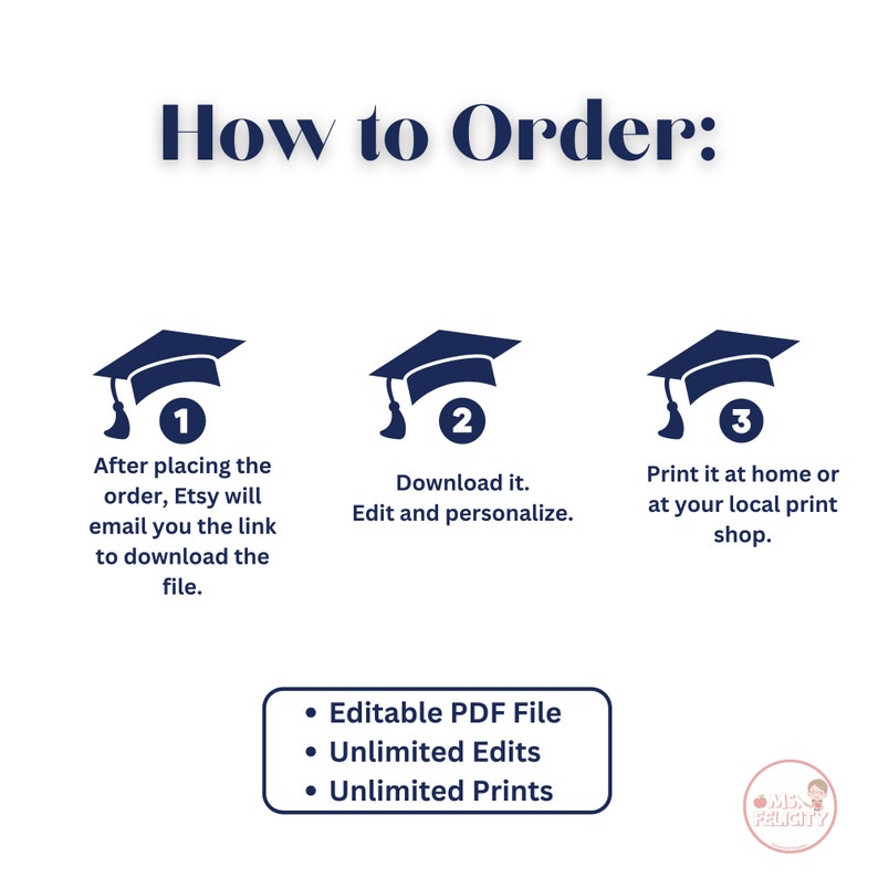 Editable Instant Access Diploma of Graduation Printable High School Certificate Eighth Grade ...