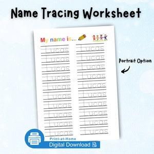 Personalized Name Tracing Worksheet Custom Name Trace Sheet Preschool ...