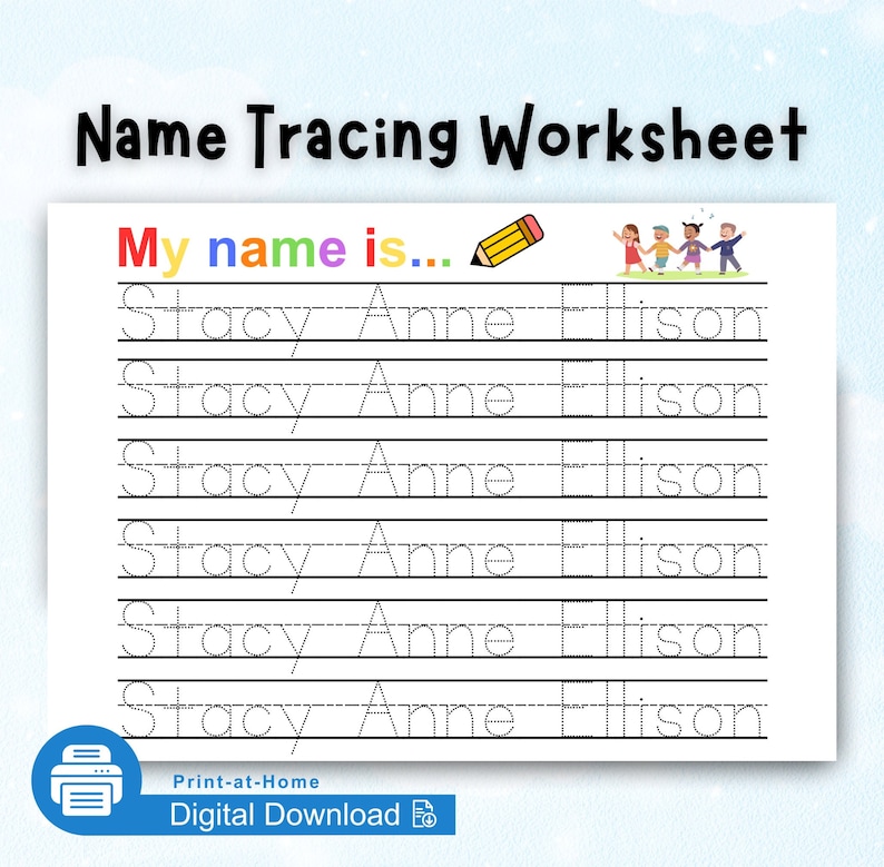 Personalized Name Tracing Worksheet Custom Name Trace Sheet Preschool ...