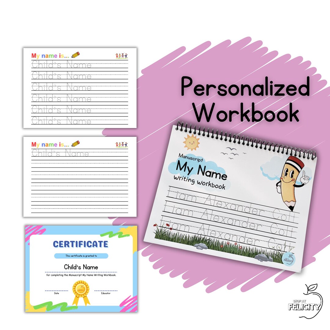 Name Tracing Workbook Custom Trace Sheet Preschool Homeschool ...