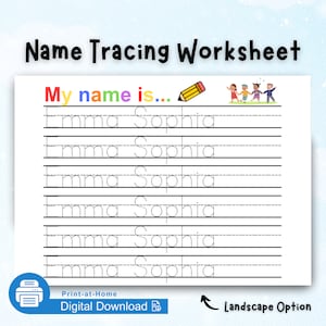 Personalized Name Tracing Worksheet Custom Name Trace Sheet Preschool ...