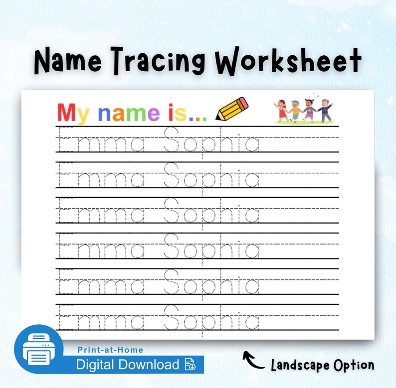 Personalized Name Tracing Worksheet Custom Name Trace Sheet Preschool ...