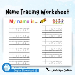 Personalized Name Tracing Worksheet Custom Name Trace Sheet Preschool ...