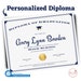 Printable Diploma of Graduation Personalized Middle School Certificate ...