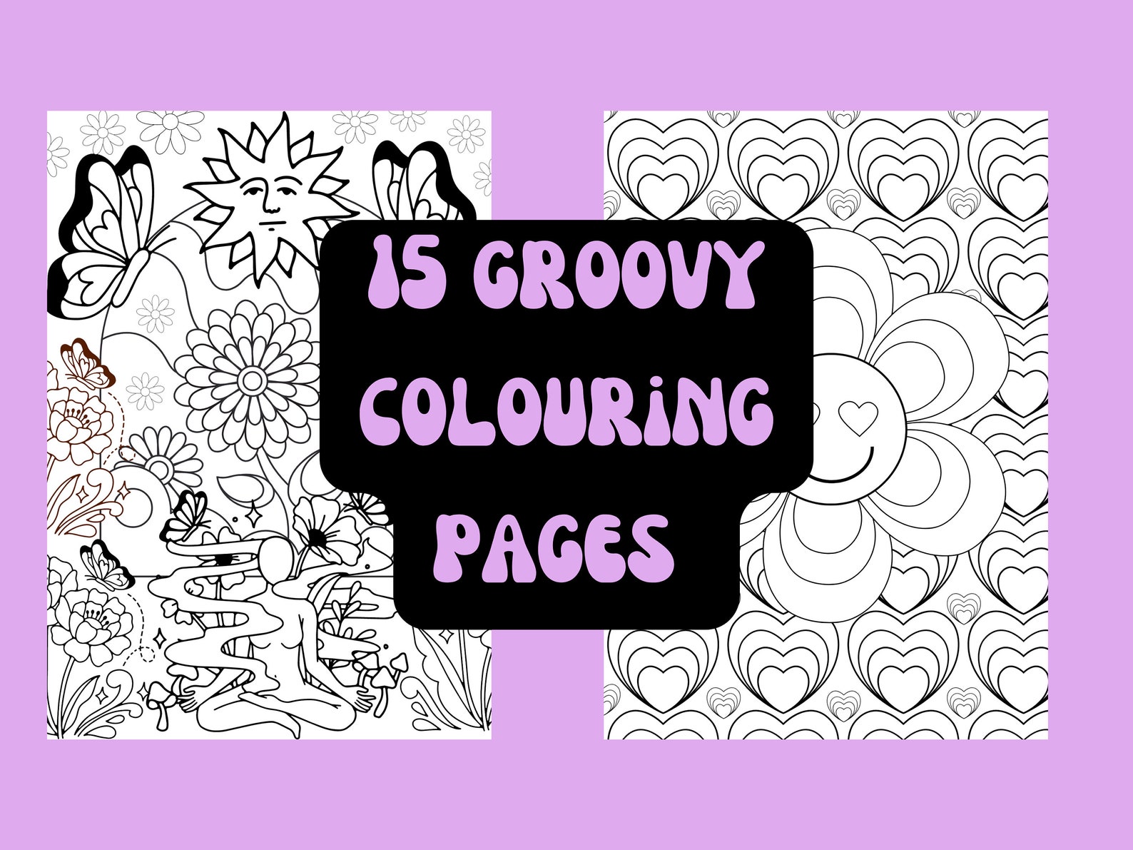 15 Groovy Printable Colouring Pages, Psychedelic Trippy Boho Hippie ...