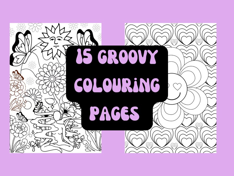 15 Groovy Printable Colouring Pages, Psychedelic Trippy Boho Hippie ...
