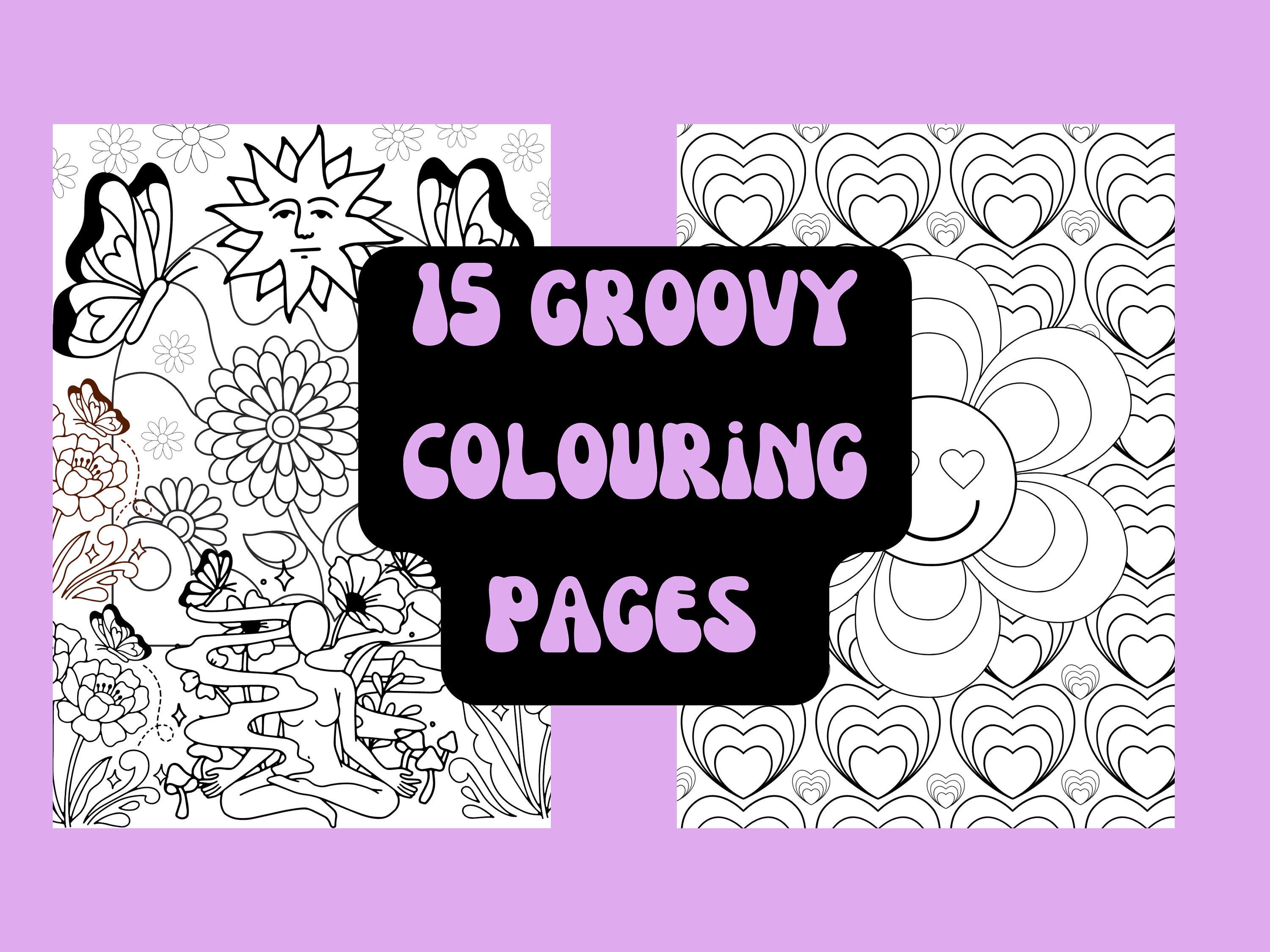 15 Groovy Printable Colouring Pages, Psychedelic Trippy Boho Hippie ...