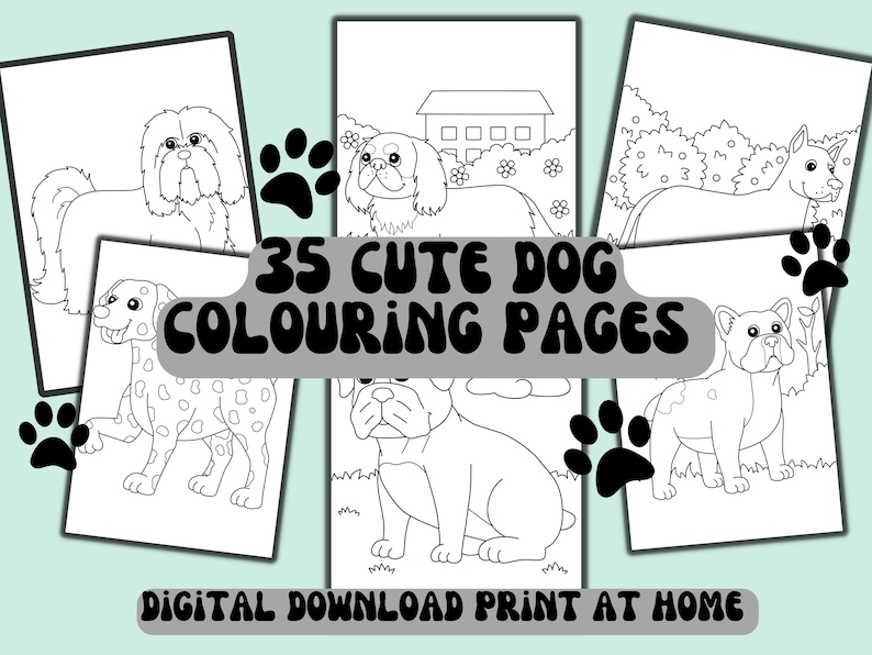 35 Cute Dog Colouring Pages for Children, Print at Home Colouring Pages ...