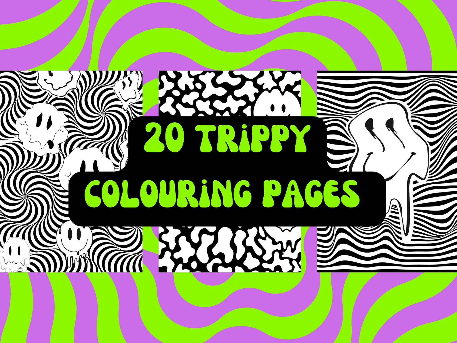 20 Trippy Psychedelic Colouring Pages to Print at Home, Optical ...