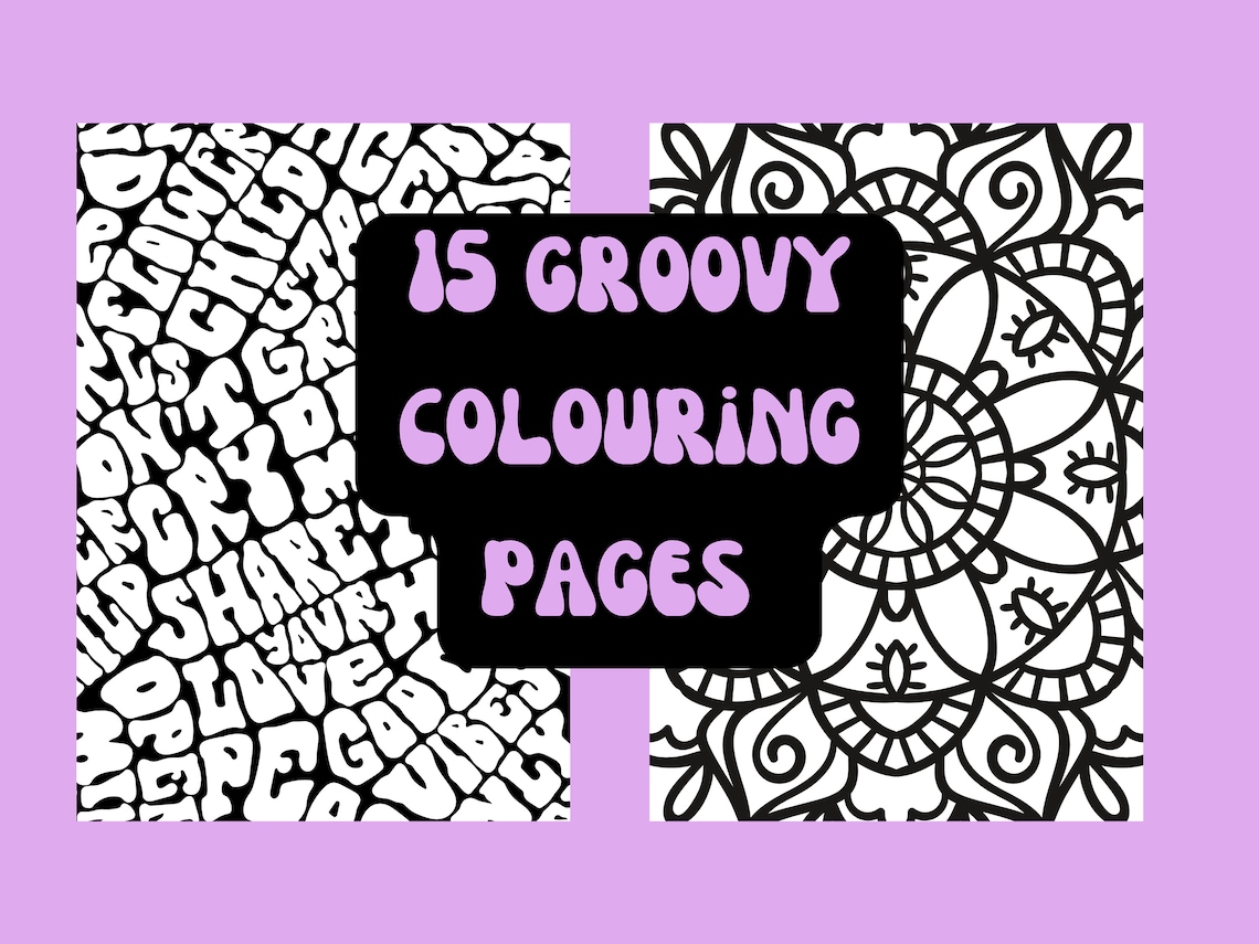 15 Groovy Printable Colouring Pages, Psychedelic Trippy Boho Hippie ...