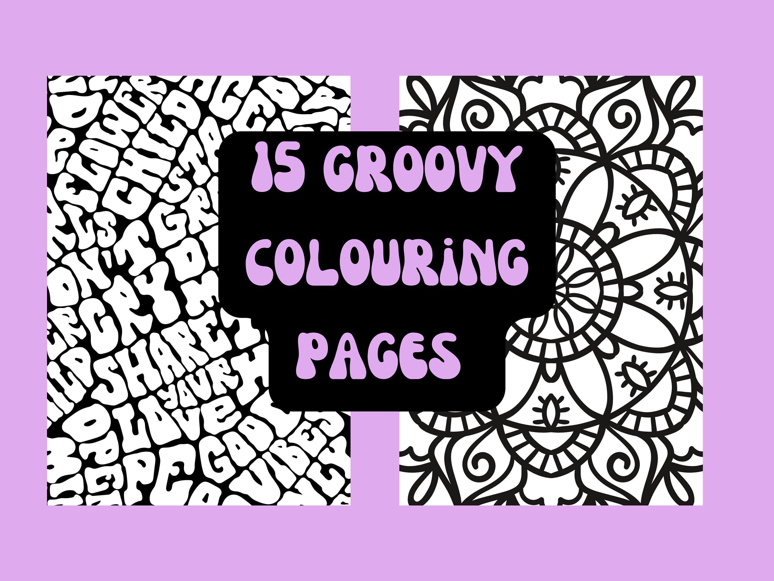 15 Groovy Printable Colouring Pages, Psychedelic Trippy Boho Hippie ...