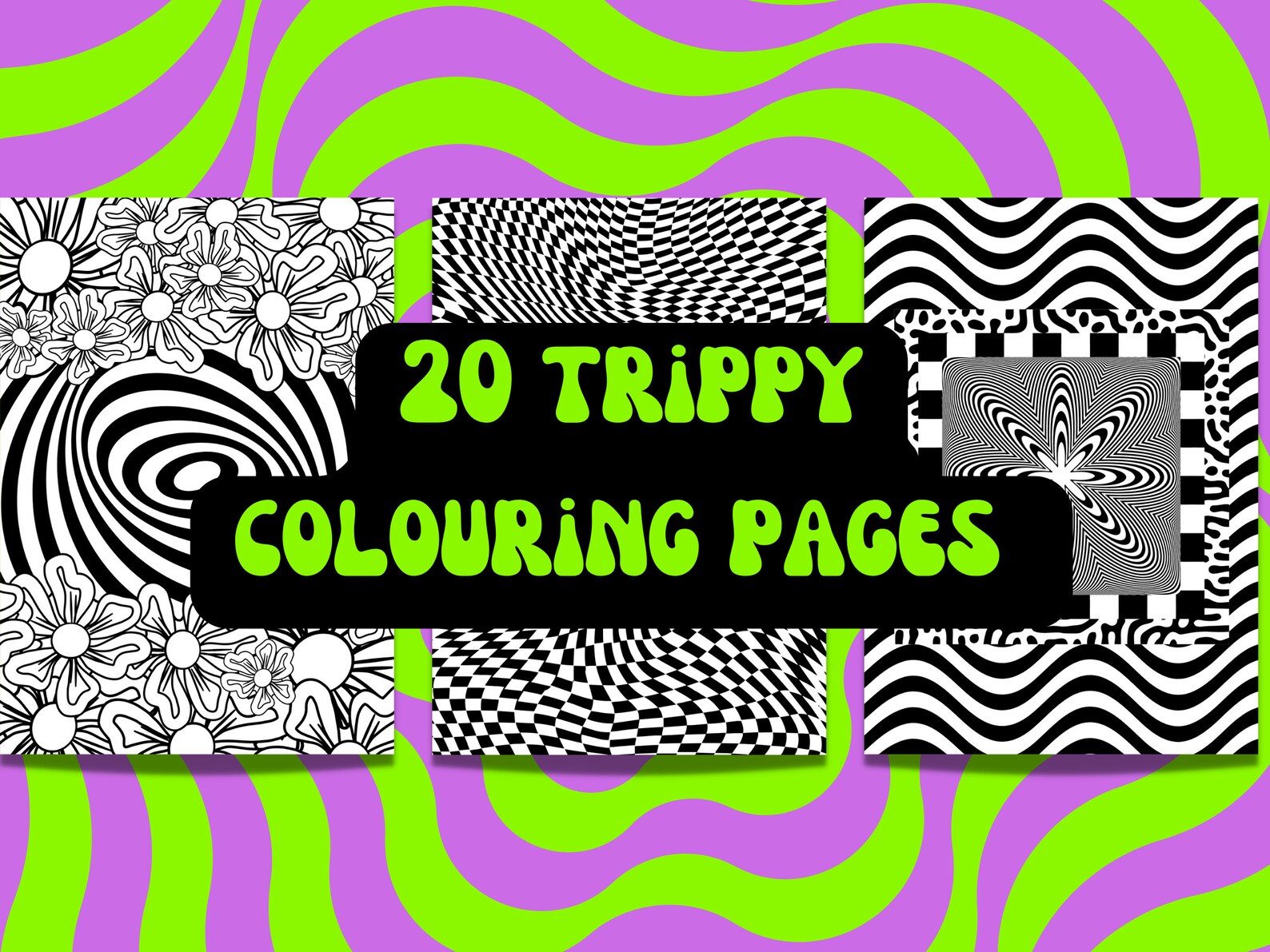 20 Trippy Psychedelic Colouring Pages to Print at Home, Optical ...