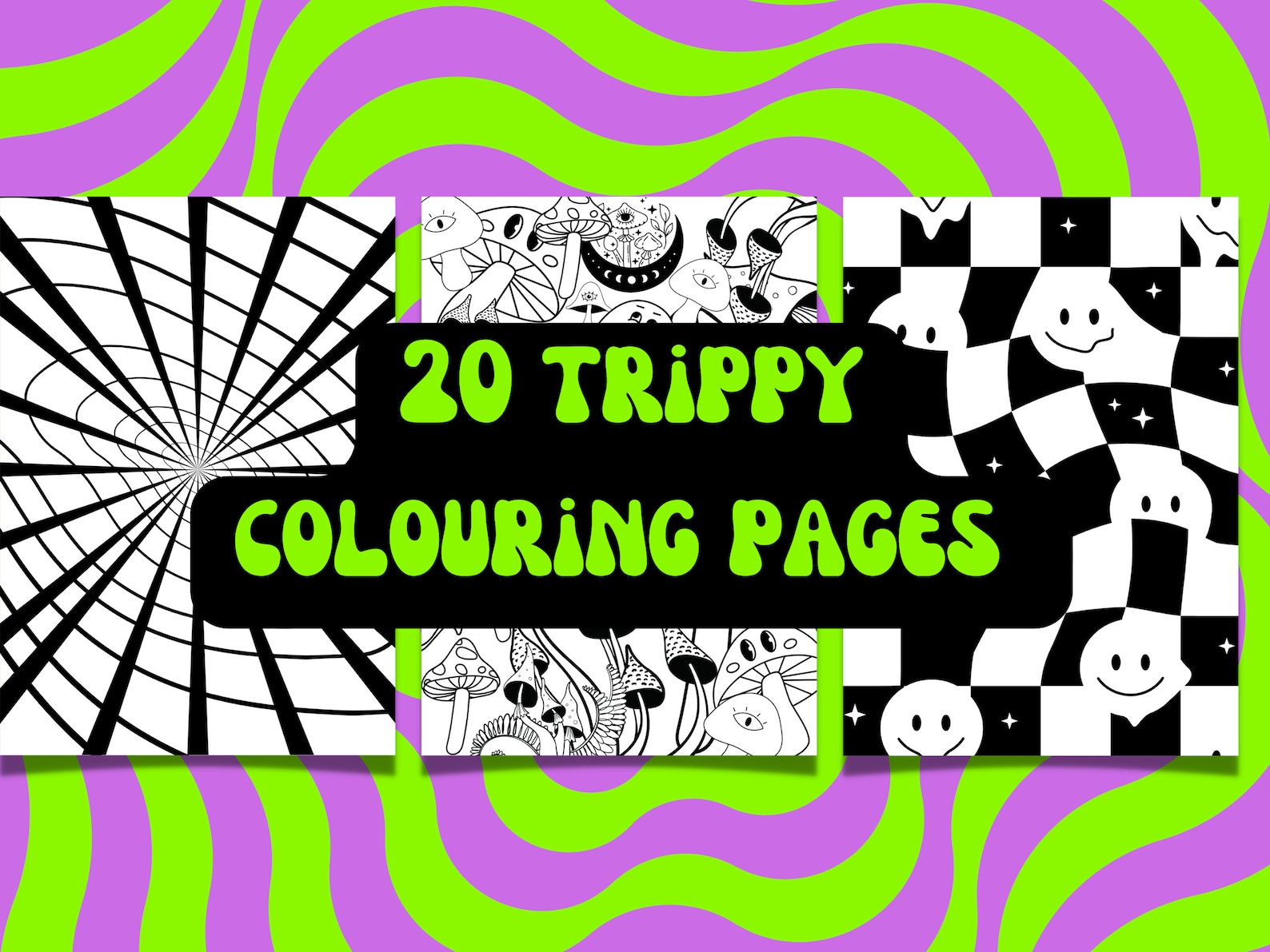 20 Trippy Psychedelic Colouring Pages to Print at Home, Optical ...