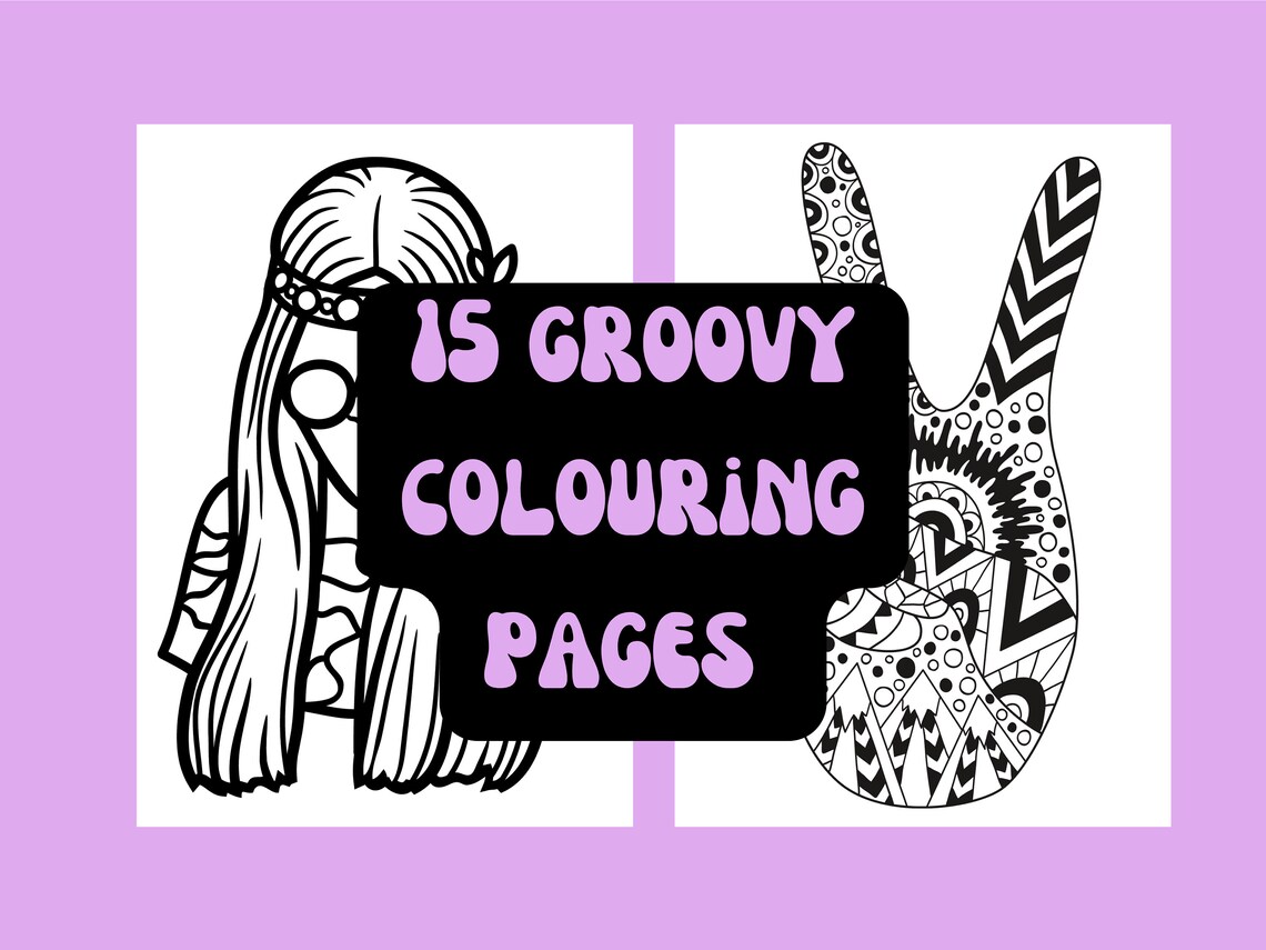 15 Groovy Printable Colouring Pages, Psychedelic Trippy Boho Hippie ...