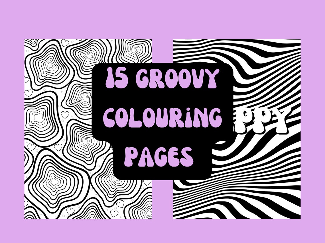 15 Groovy Printable Colouring Pages, Psychedelic Trippy Boho Hippie ...