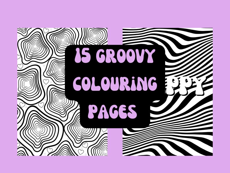 15 Groovy Printable Colouring Pages, Psychedelic Trippy Boho Hippie ...