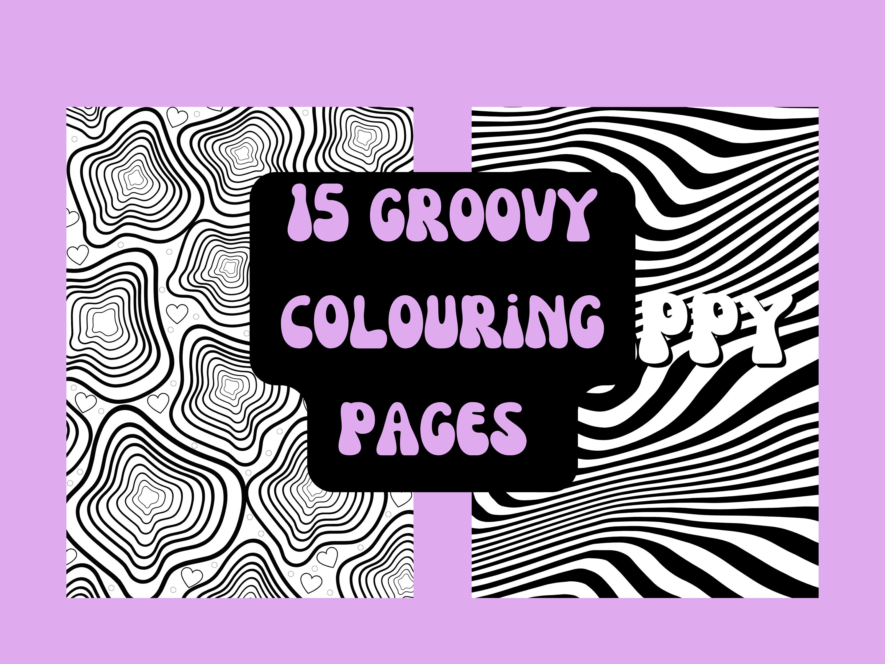 15 Groovy Printable Colouring Pages, Psychedelic Trippy Boho Hippie ...