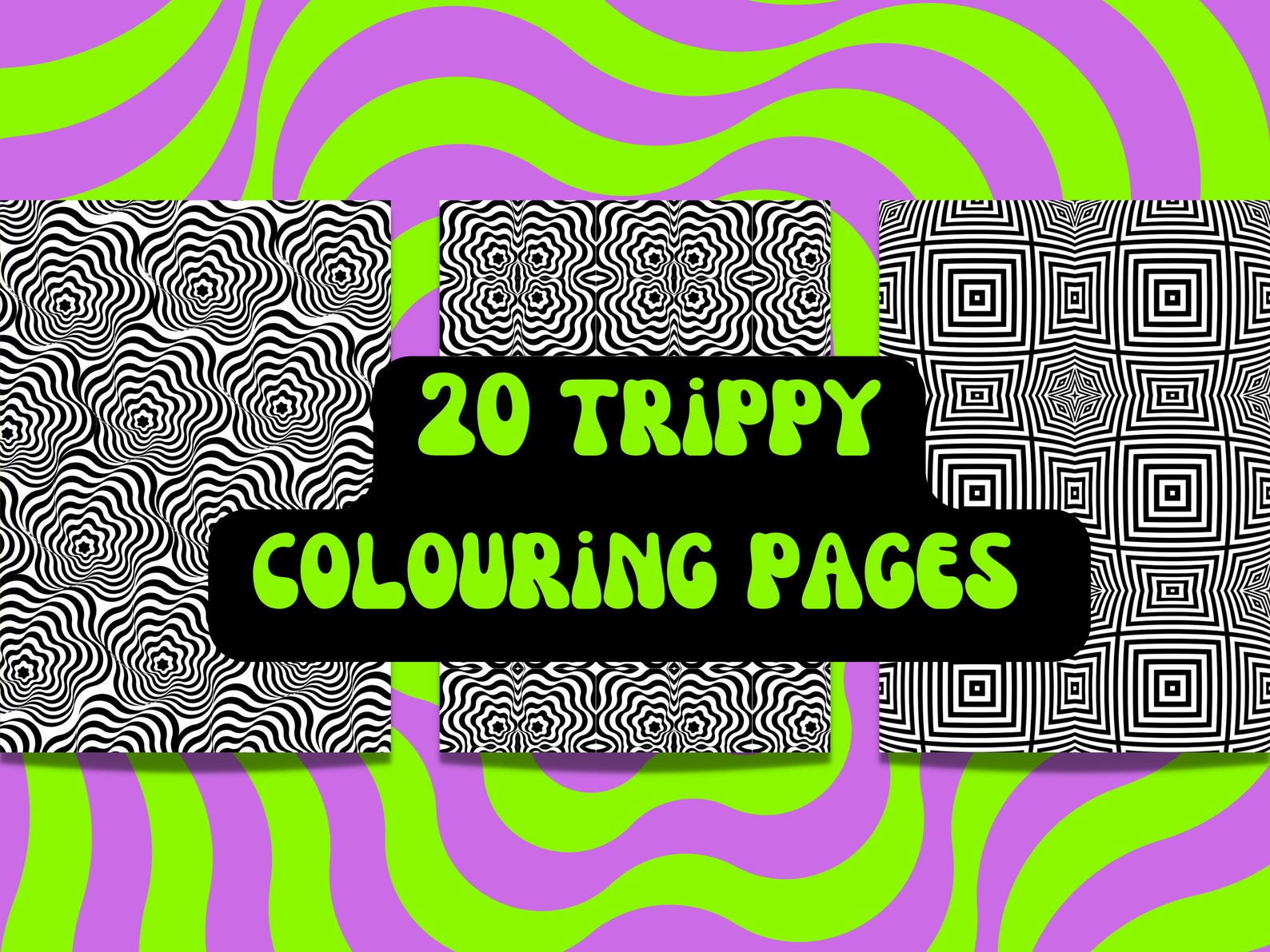 20 Trippy Psychedelic Colouring Pages to Print at Home, Optical ...