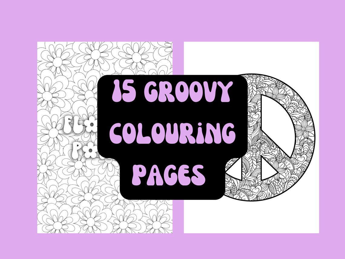 15 Groovy Printable Colouring Pages, Psychedelic Trippy Boho Hippie ...