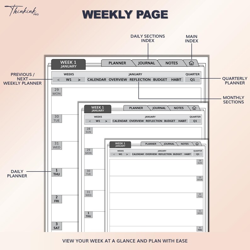 2026 Daily Planner for SUPERNOTE A6, A6X, A6X2 Nomad | Hyperlinked PDF ...