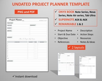 Supernote Project Template - Etsy