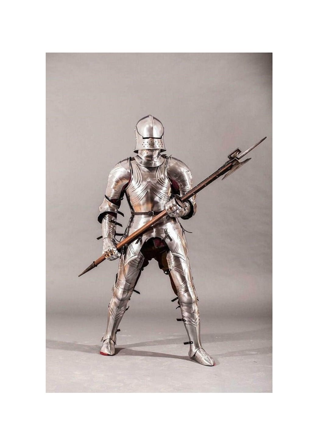 Medieval Gothic Armour 15th Century Suit Without Axe Spears Wearable ...