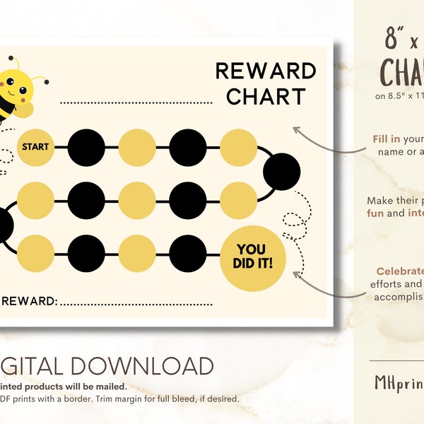 Printable Bee Reward Chart - Etsy