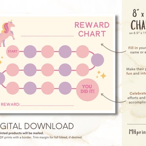 Printable Pink Unicorn Reward Chart Magical Reward Chart - Etsy