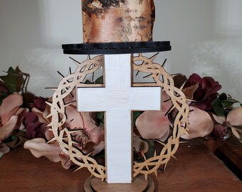 Red and Dark Brown Ceramic Glass Cross Candle Holder Holy Water Wall ...