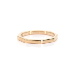 14k Octagon Ring | Honeycomb Ring | Geometric Ring | Stacking Ring ...