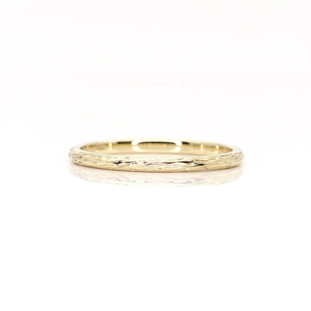 14k Irregular Textured Ring | 1.6MM Texture Ring | Real Gold Band ...
