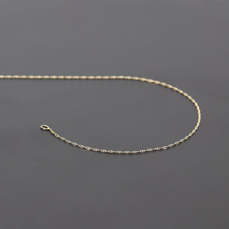14k Yellow Gold Anchor Chain Anklet | 1.0 MM Anklet | Simple Anklet ...
