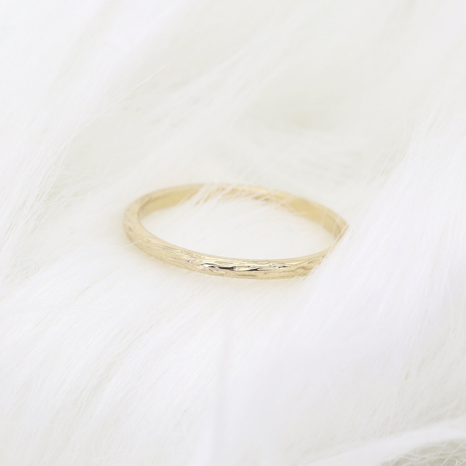 14k Irregular Textured Ring 1.6MM Texture Ring Real Gold - Etsy
